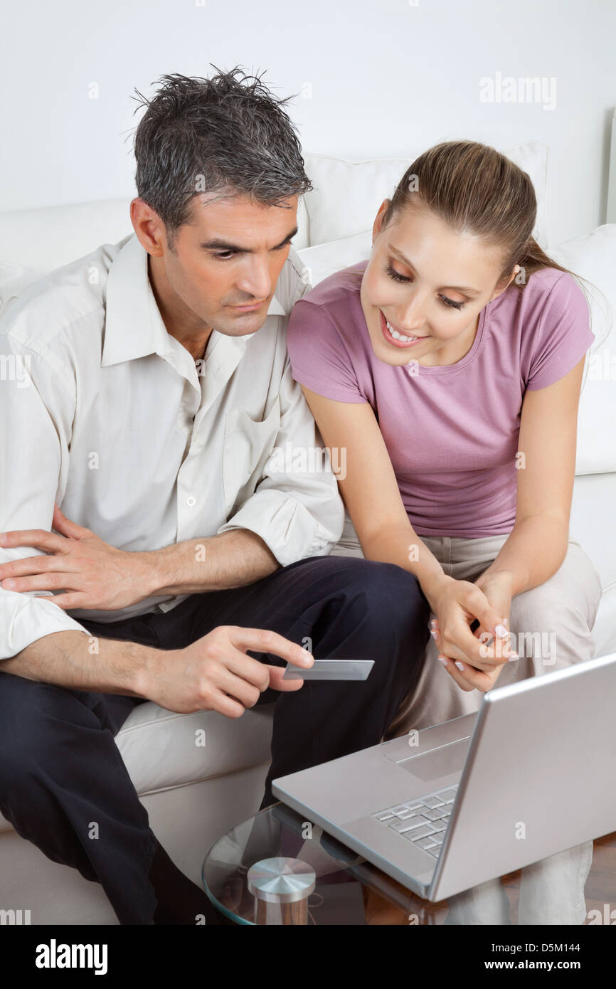Couple Making An Online Payment Stock Photo - Alamy