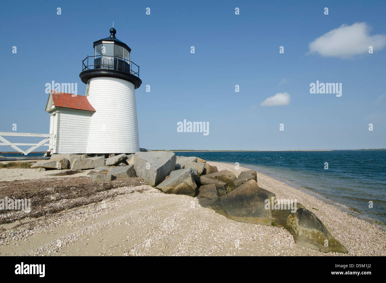 USA, Massachusetts, Nantucket Island, View of Brant Point lighthouse ...