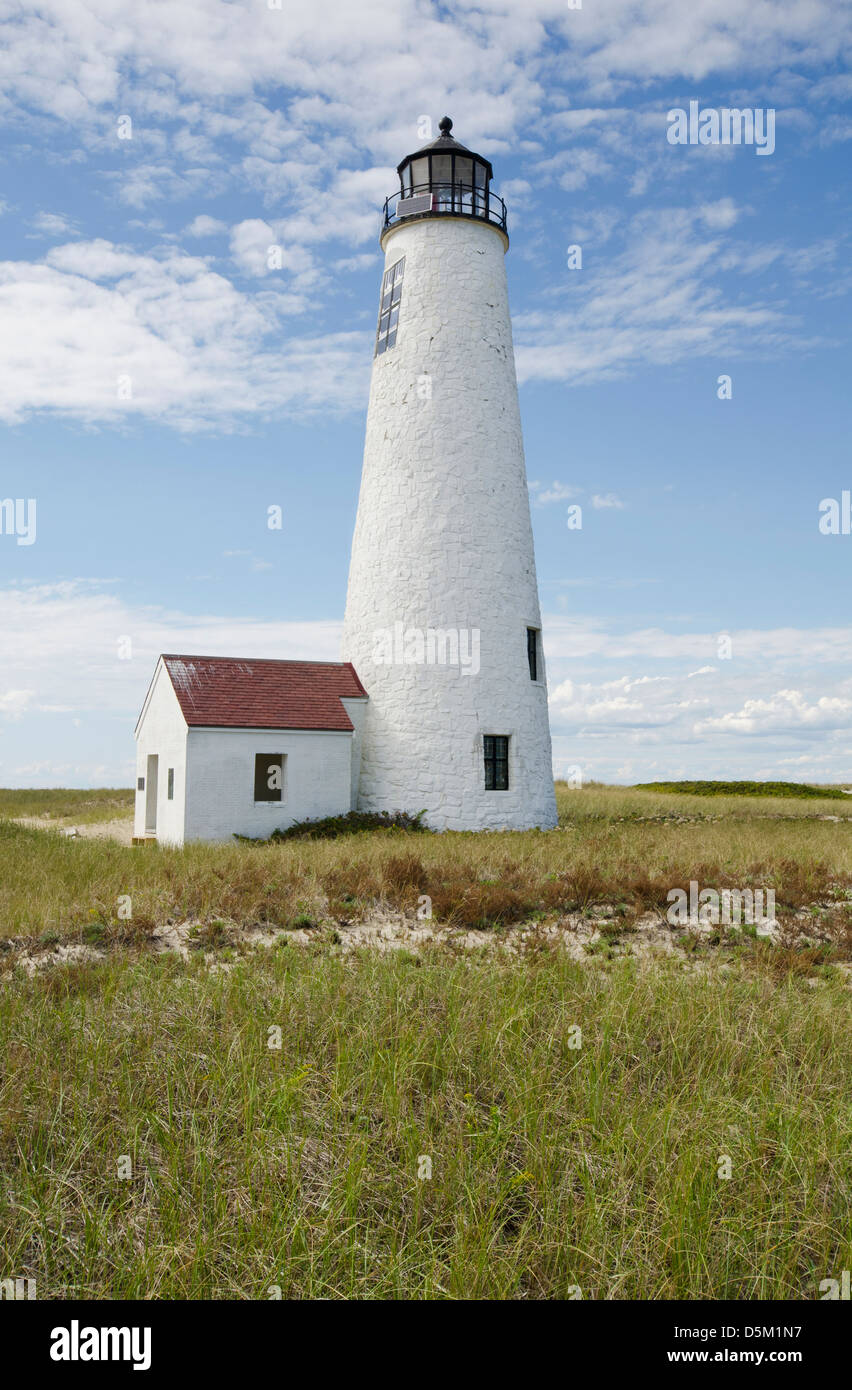 USA, Massachusetts, Nantucket Island, View of Great Point lighthouse ...