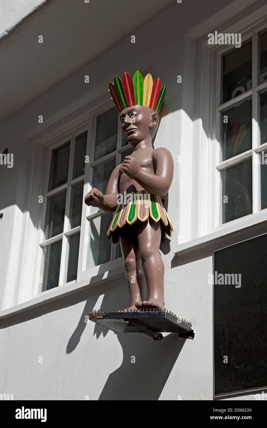 Figure of an American Red Indian above a shop Low Petergate York North ...