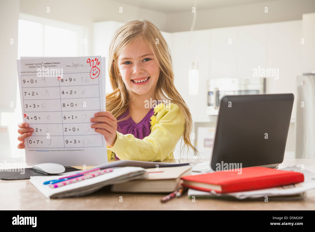 Student Taking A Math Test