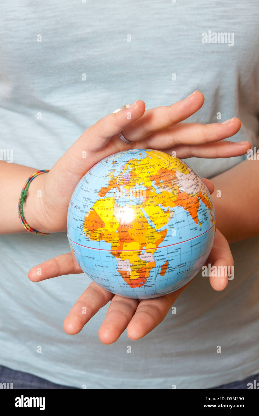 man hands holding earth Stock Photo - Alamy