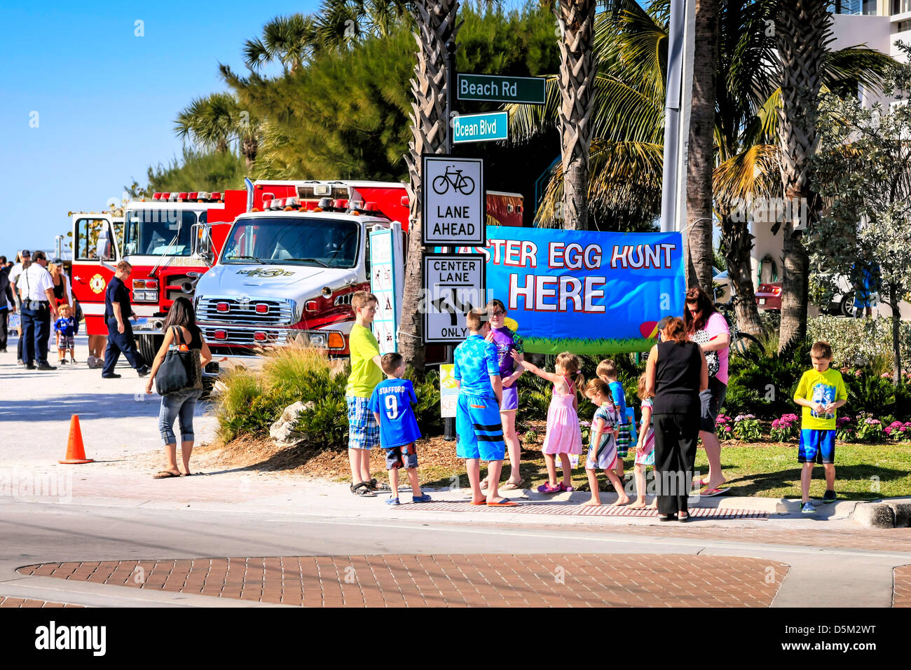 Easter Egg Hunt at Siesta Key village in Florida Stock Photo - Alamy