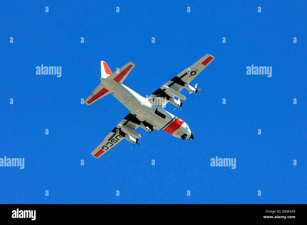 U.S. Coast Guard Lockheed C130 Long-range search aircraft in the skies ...