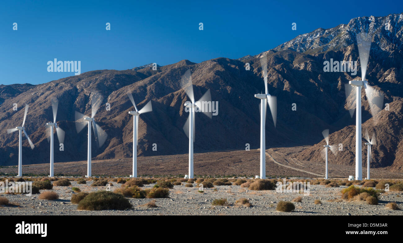 USA, California, Palm Springs, Wind turbines on desert Stock Photo - Alamy
