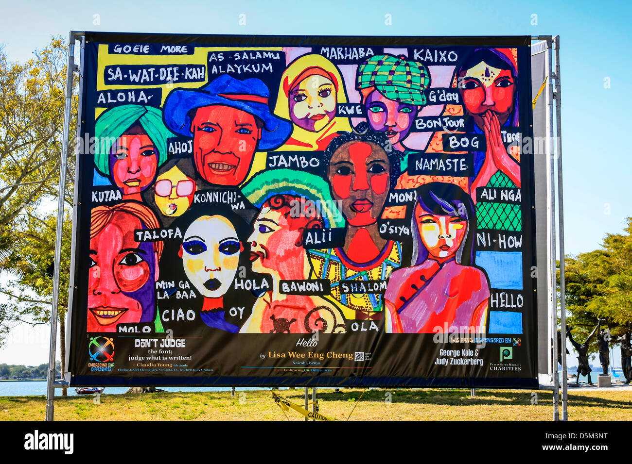 Large display of art relating to human life on display at Marina Jack ...