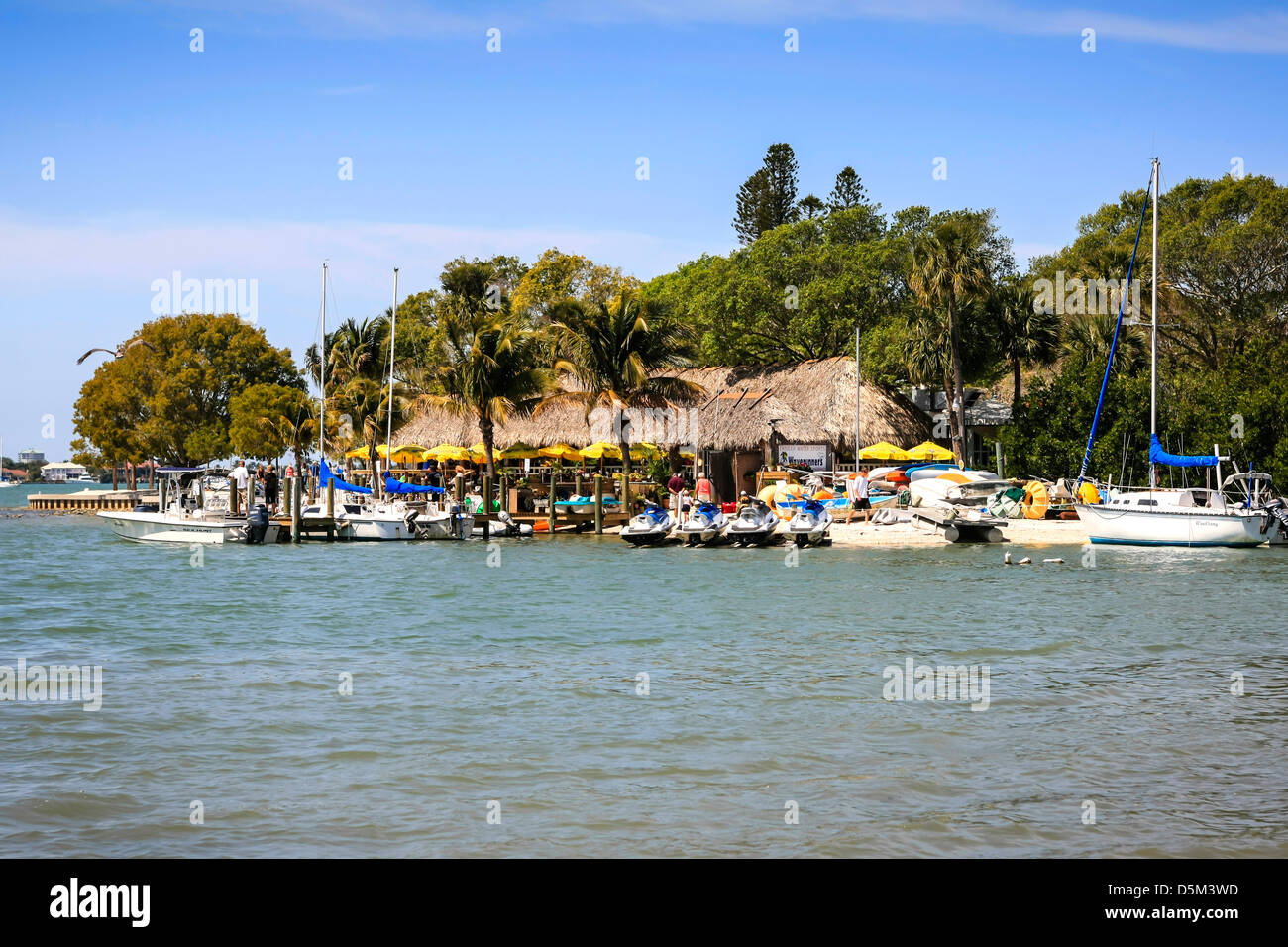An Hawaiian Tiki Bar on Island Park in Sarasota Bay Florida Stock Photo ...