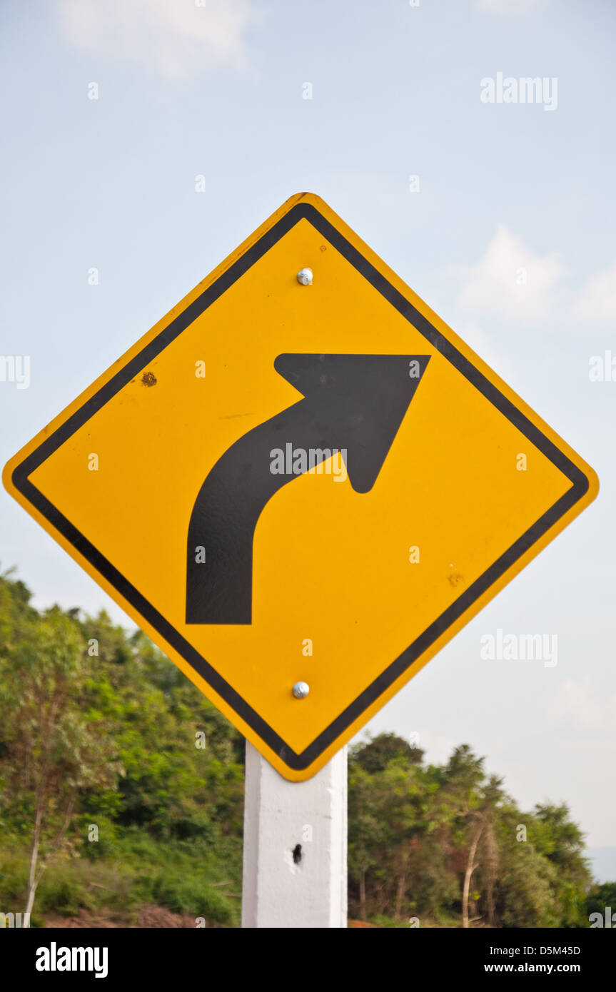 Traffic sign curve hi-res stock photography and images - Alamy