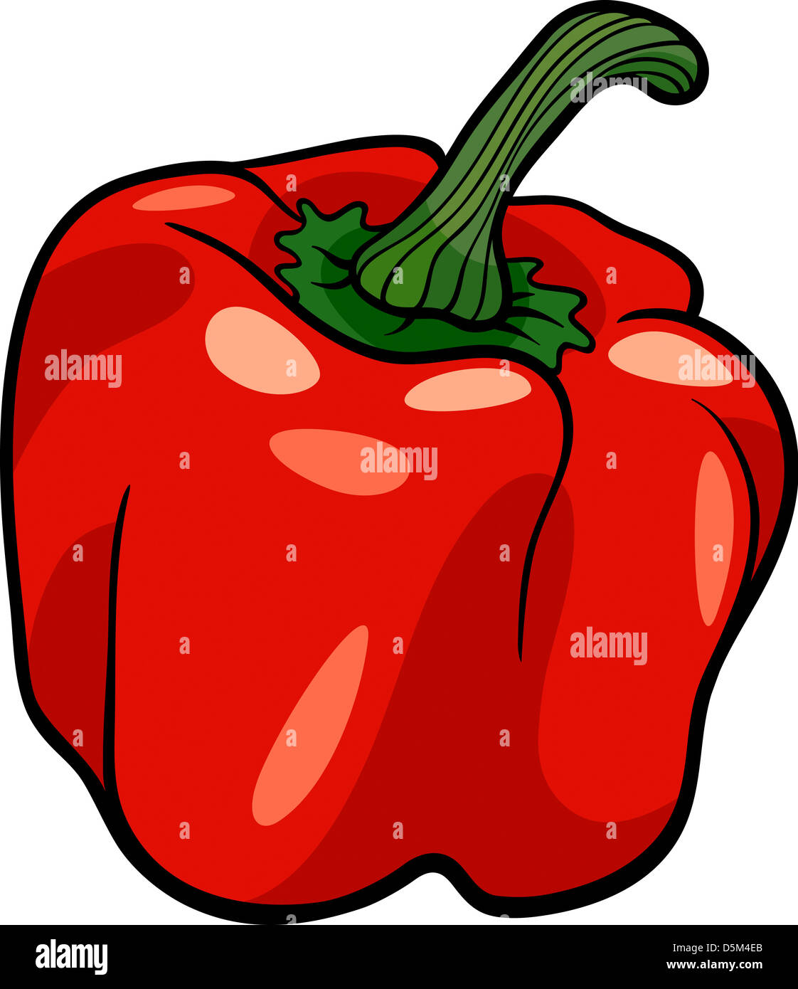 Cartoon Illustration of Red Pepper or Paprika Vegetable Food Object ...