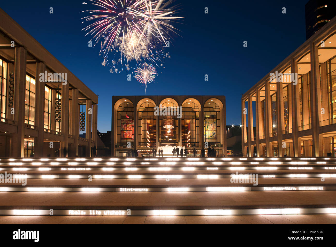 ILLUMINATED FRONT STEPS METROPOLITAN OPERA HOUSE (©WALLACE HARRISON ...