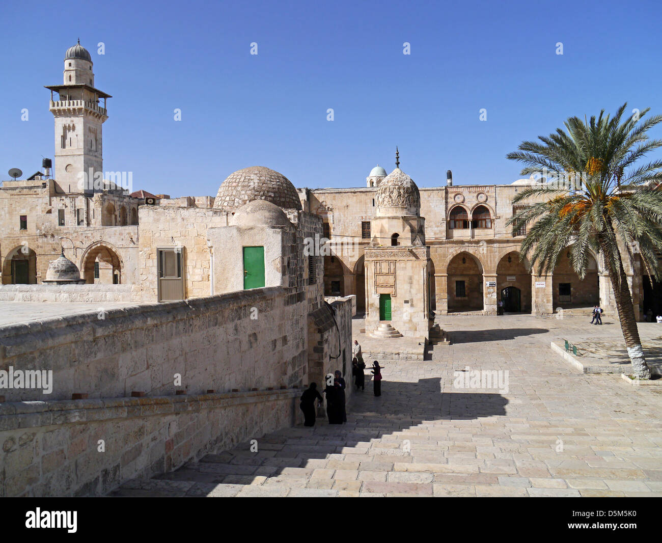 Jerusalem, steps in the Old City leading down from Temple Mount and ...