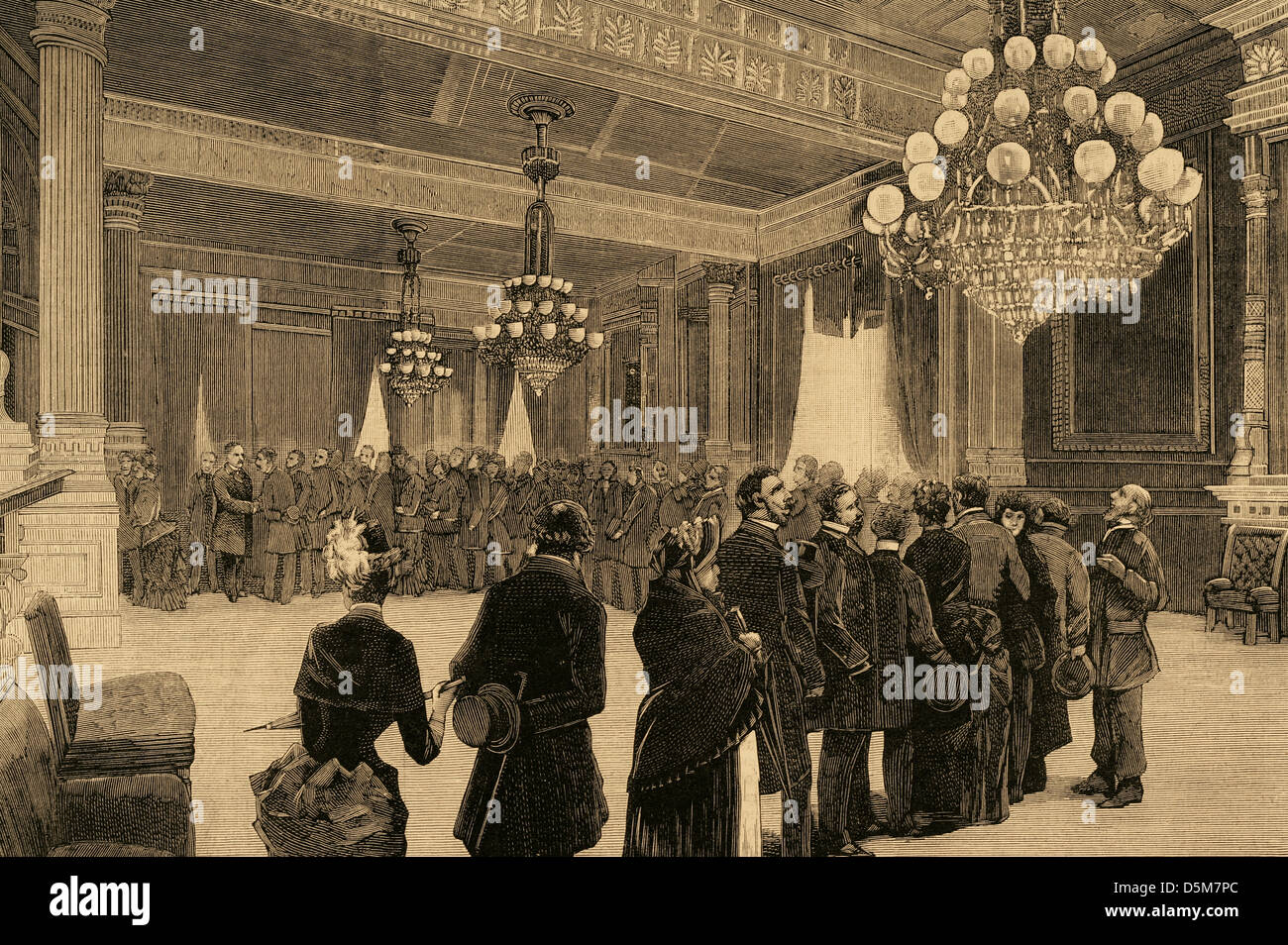USA. Washington. A public reception day in the East Room of the White ...