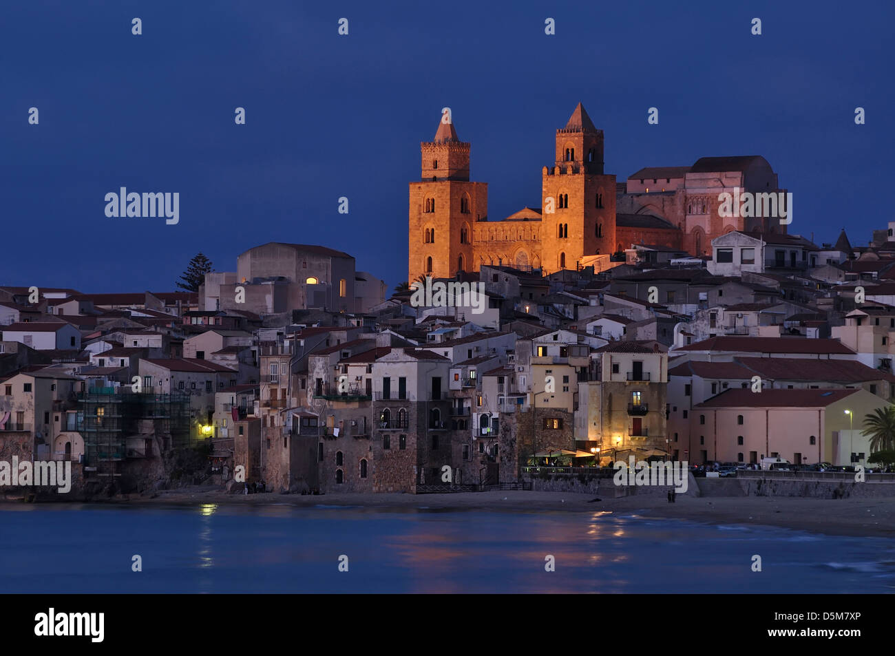 The historic town of Cefalu on the coast of Sicily, Italy Stock Photo ...