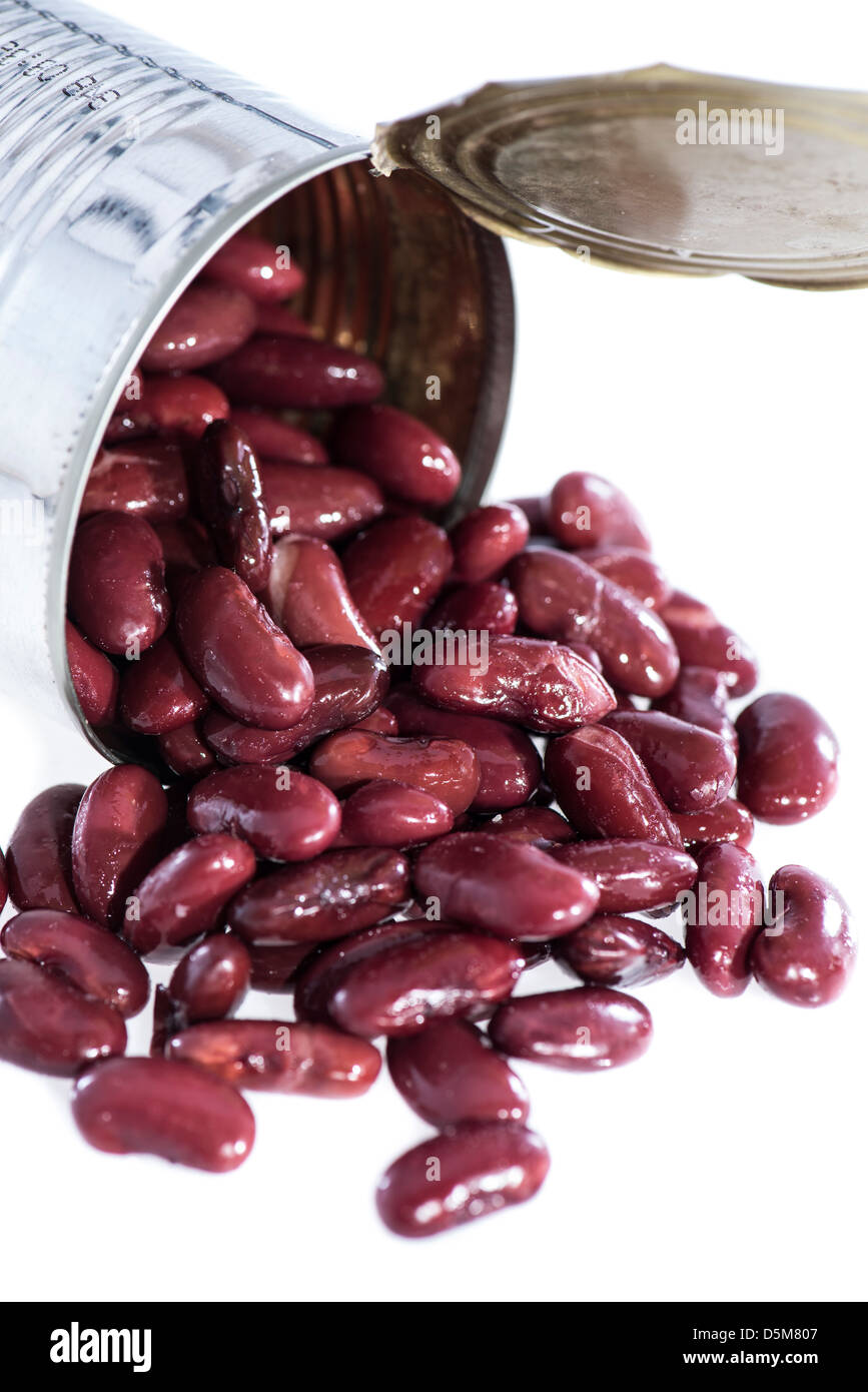 Can with Kidney Beans isolated on white background Stock Photo - Alamy