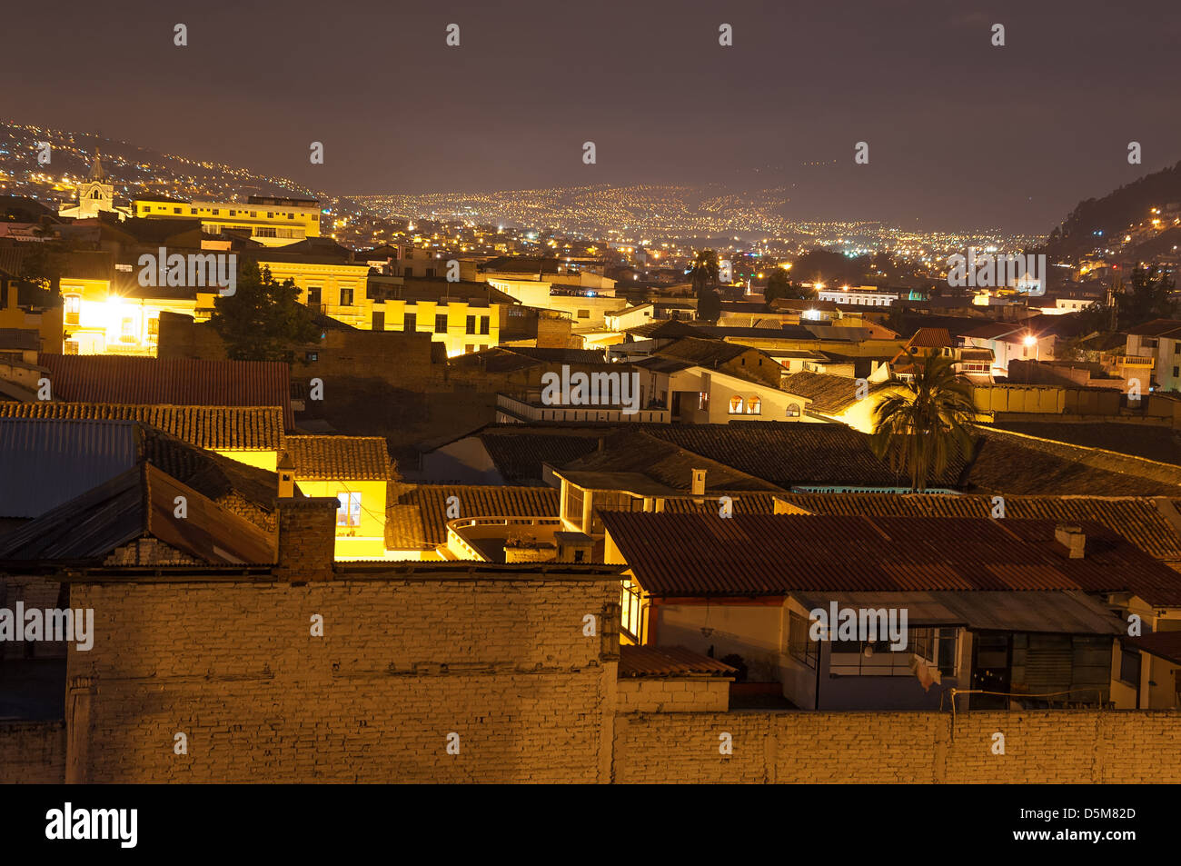 View of Quito, Ecuador taken during the night Stock Photo - Alamy