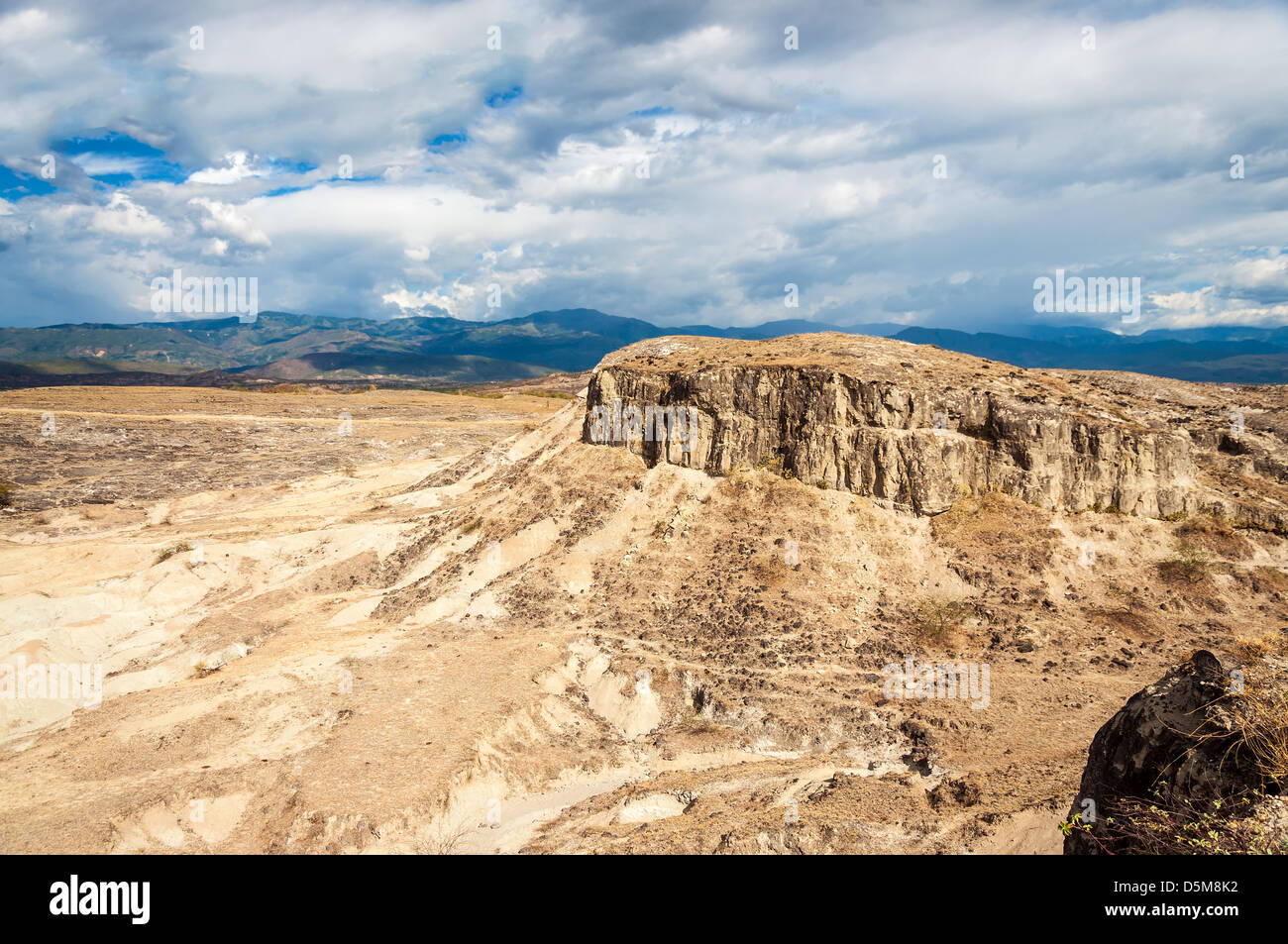 Desolate desert landscape and cloudy sky Stock Photo - Alamy