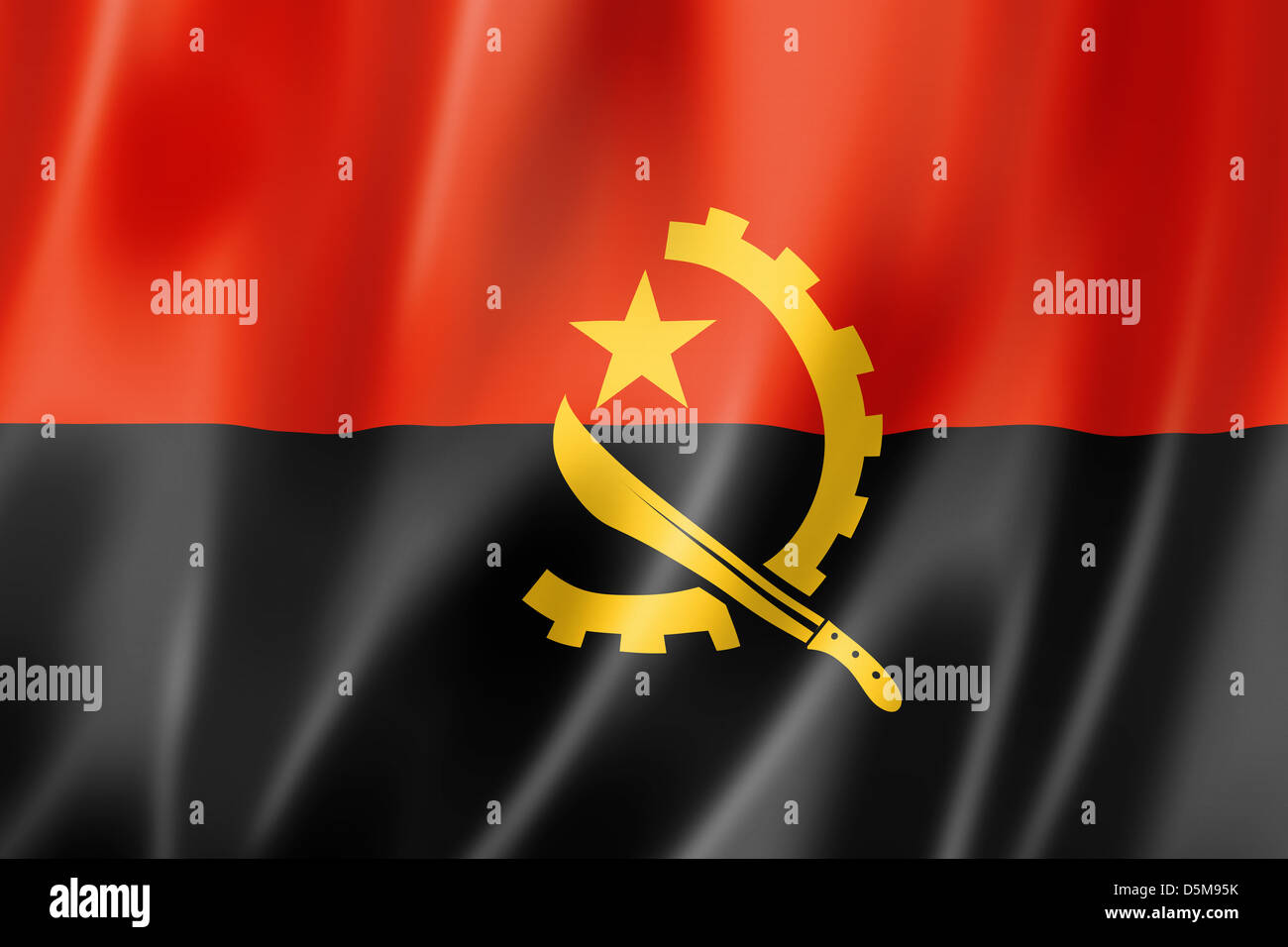 Angola flag, three dimensional render, satin texture Stock Photo - Alamy