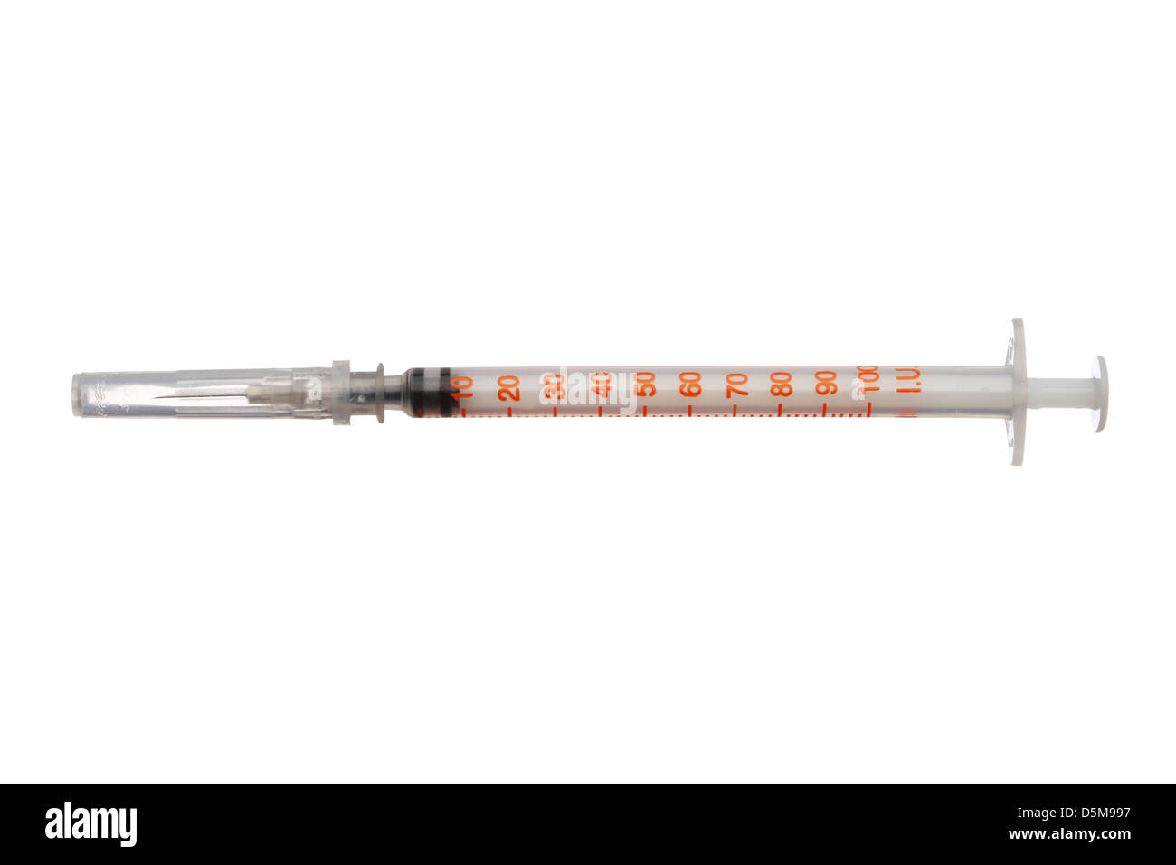 Empty syringe isolated on white background, close up Stock Photo - Alamy