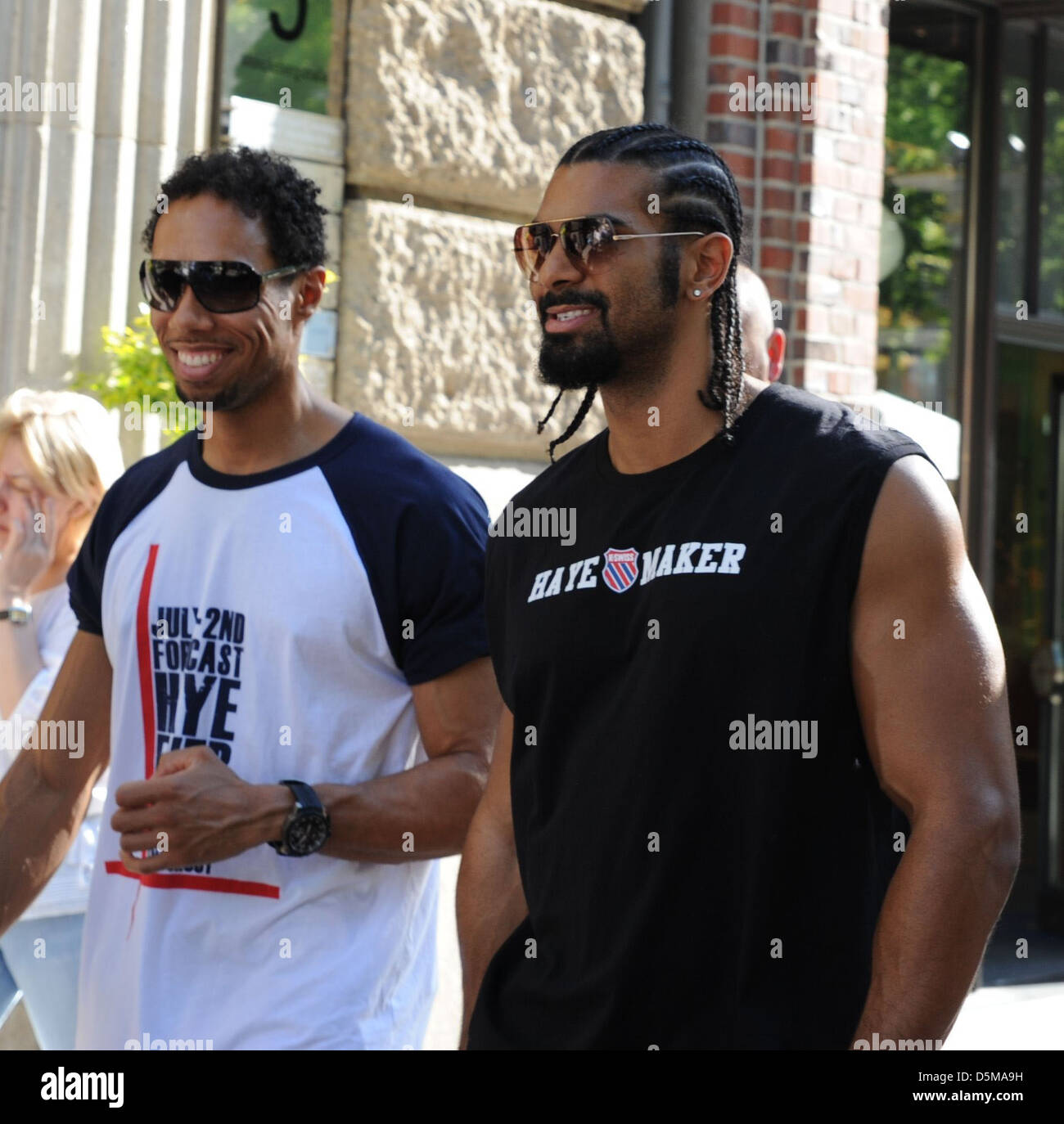 David Haye shopping at Saturn consumer electronics store on ...