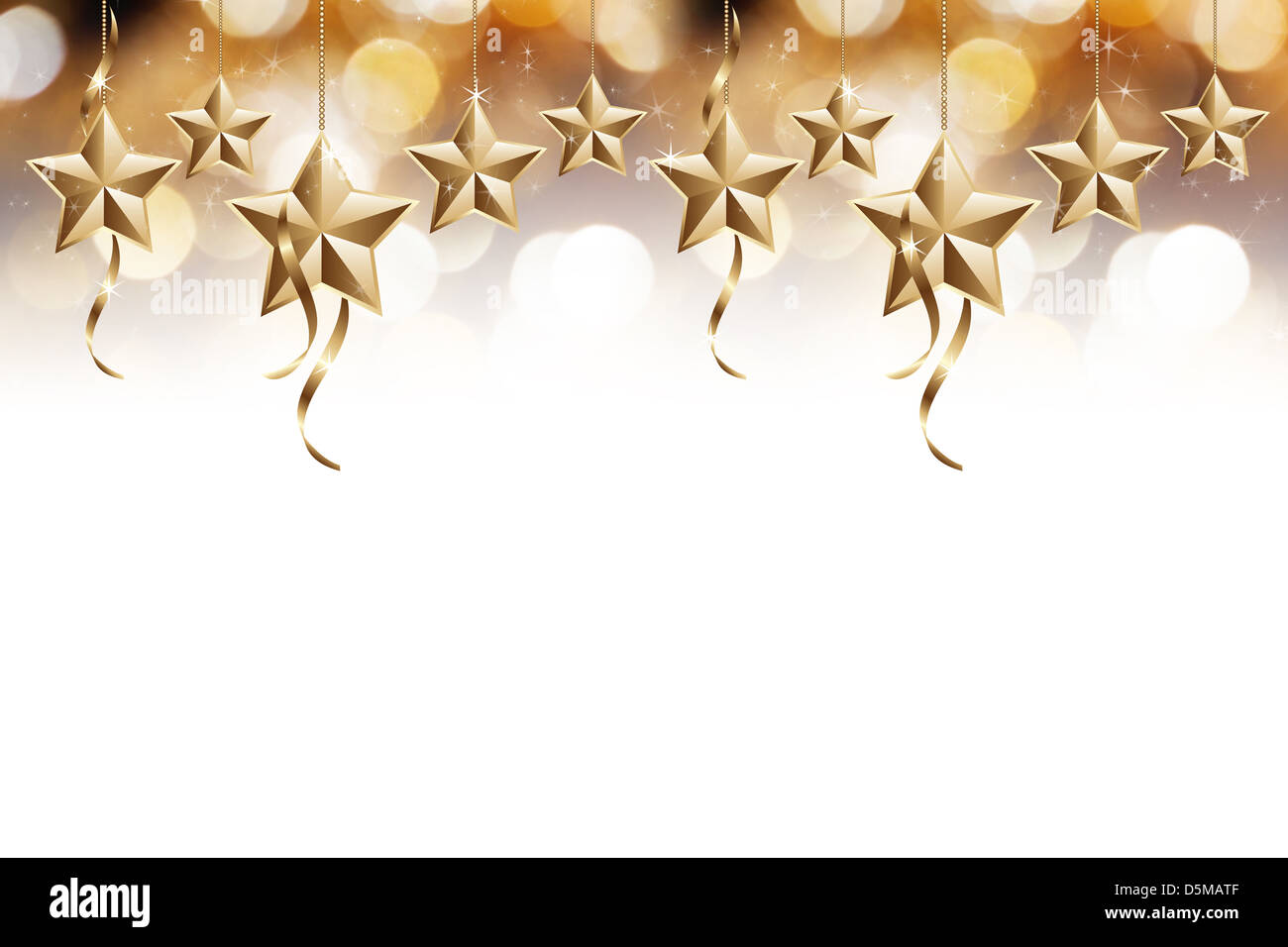 Golden and shiny stars on white isolated background Stock Photo - Alamy