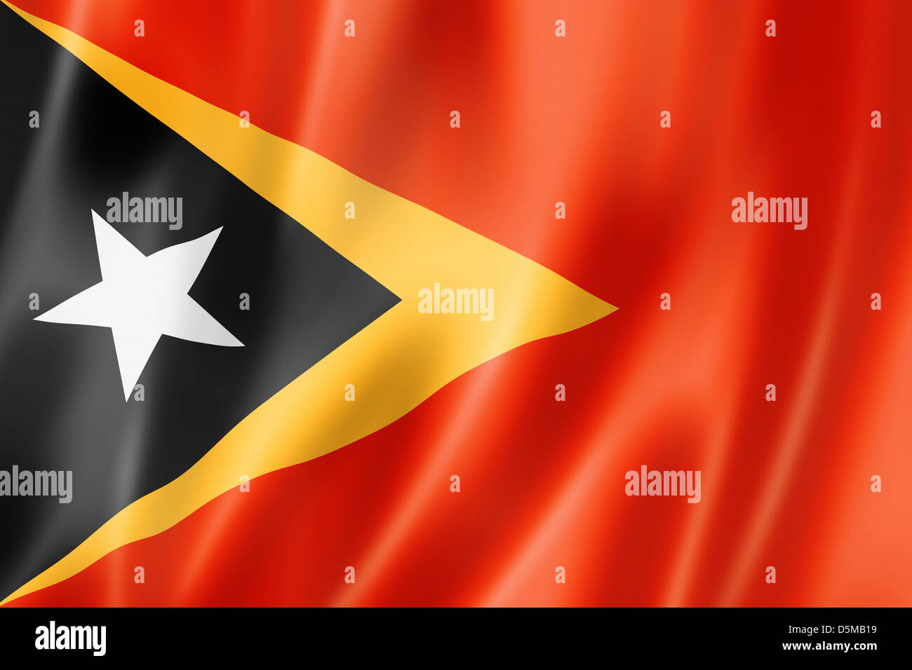 East Timor flag, three dimensional render, satin texture Stock Photo ...