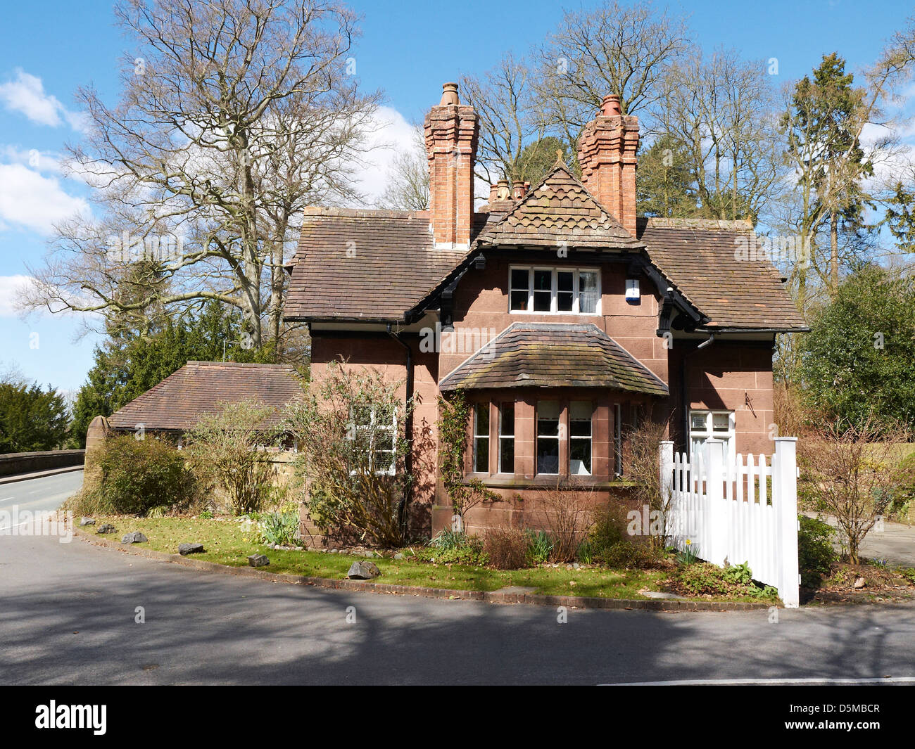 Lodge by main gate to Vale Royal Abbey in Whitegate Cheshire UK Stock ...
