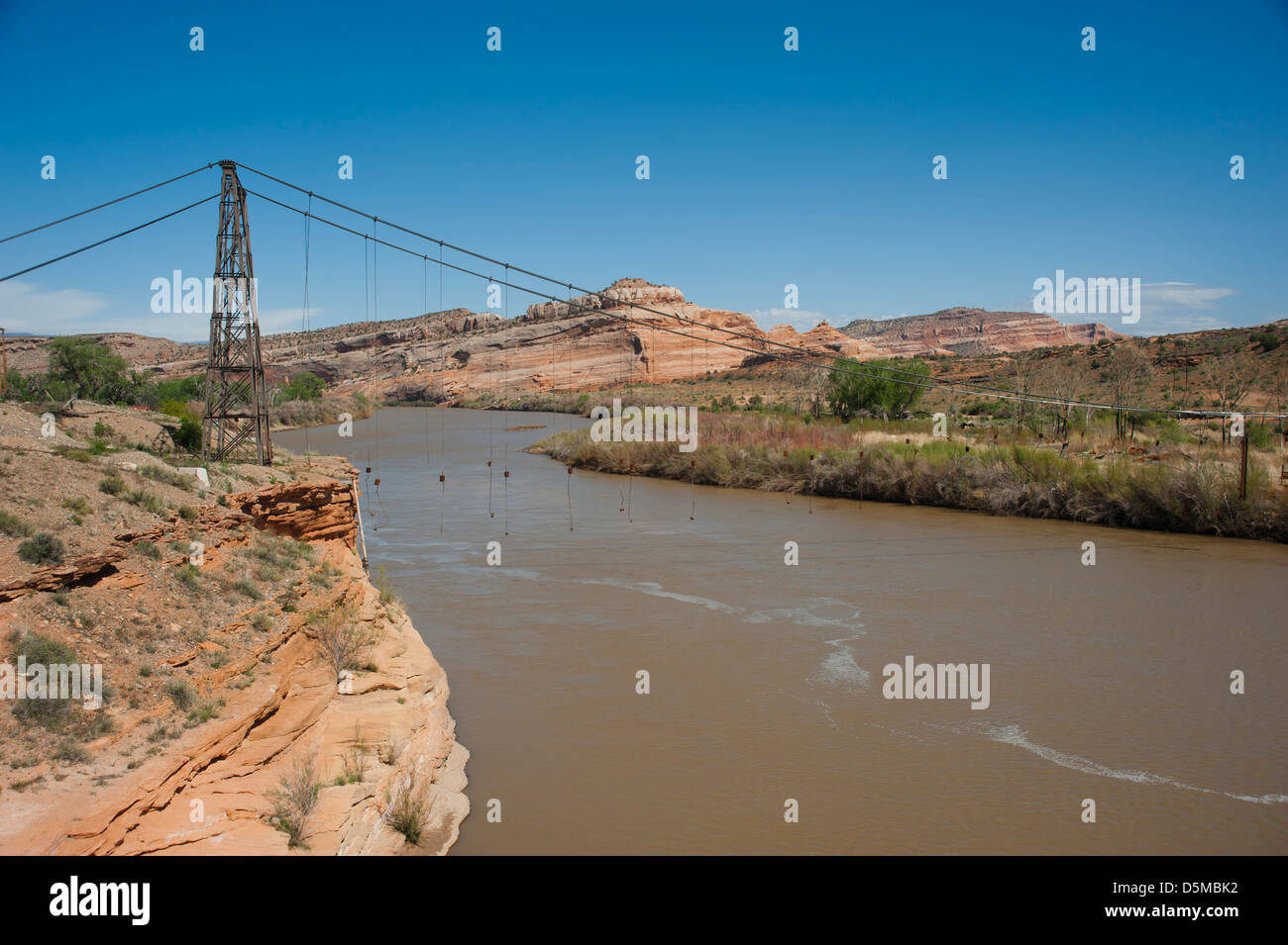 Dewey Bridge, built in 1916 and on the National Register of Historic ...