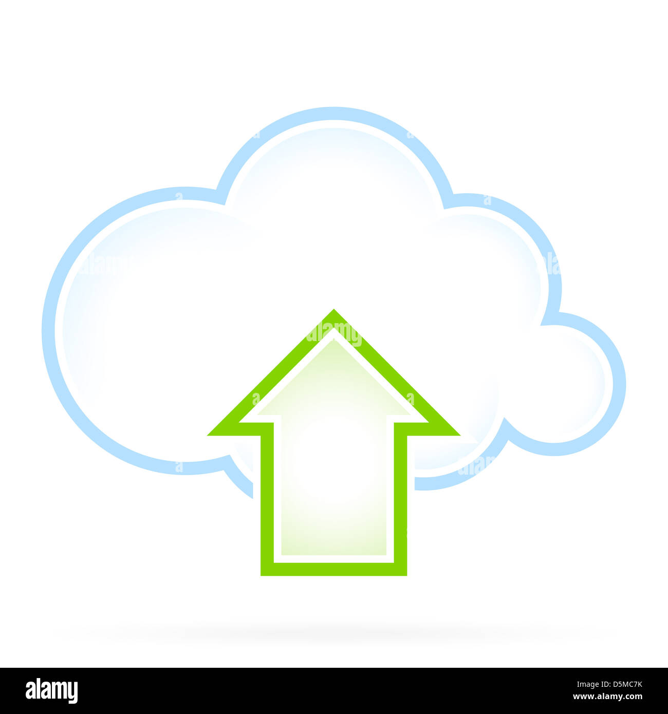 Cloud Computing Technology Icon with Upload Arrow Stock Photo - Alamy