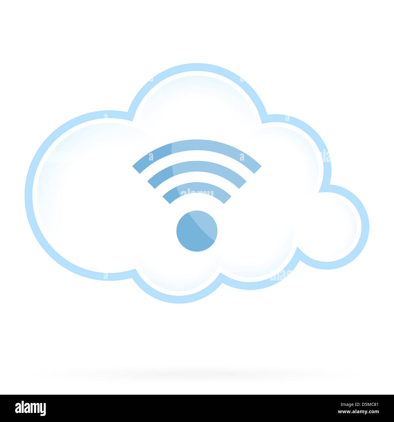 Cloud Computing Technology Icon with Wi-Fi Sign Stock Photo - Alamy