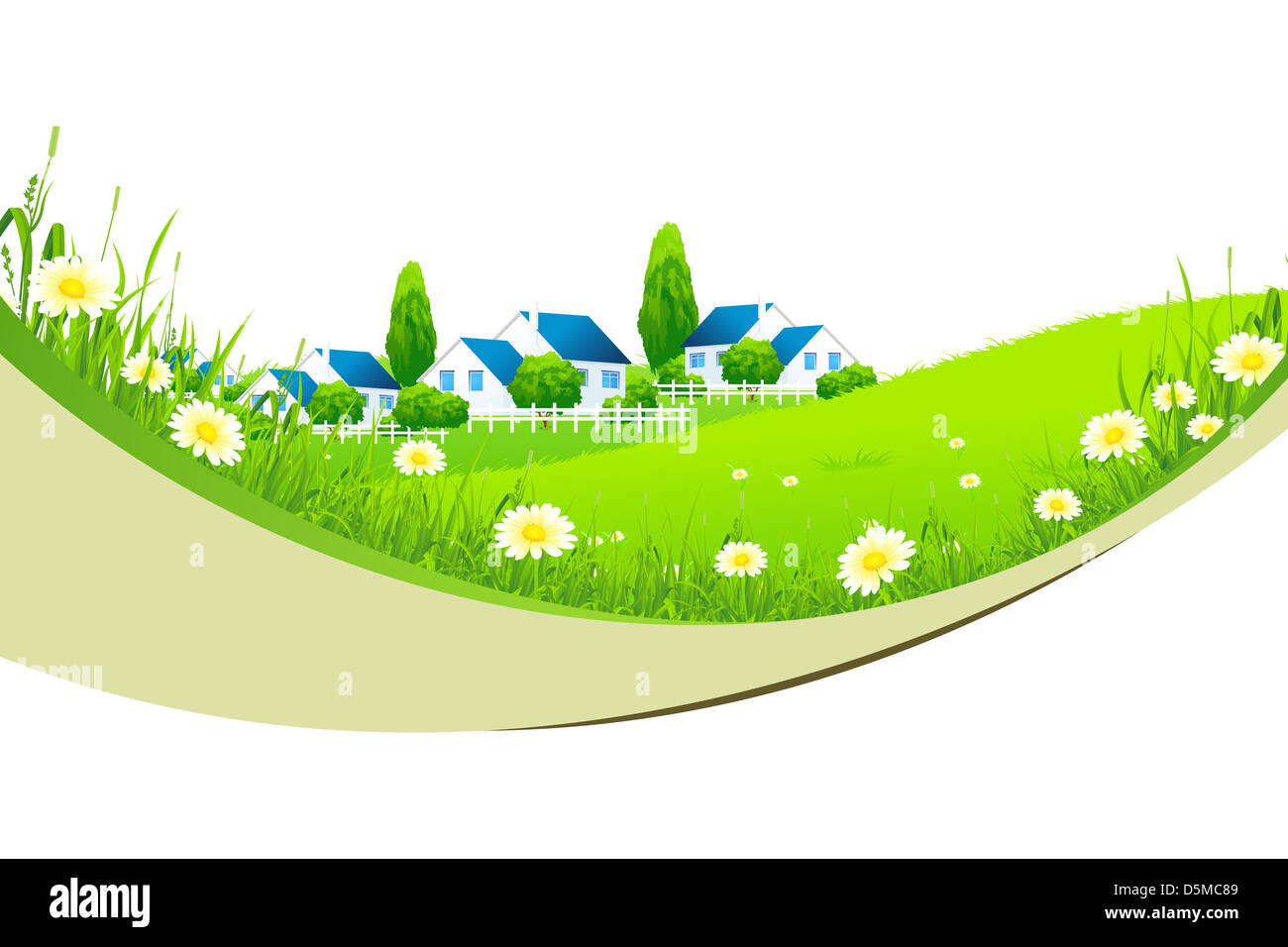 Landscape with Village. The Concept of Healthy Life Stock Photo - Alamy