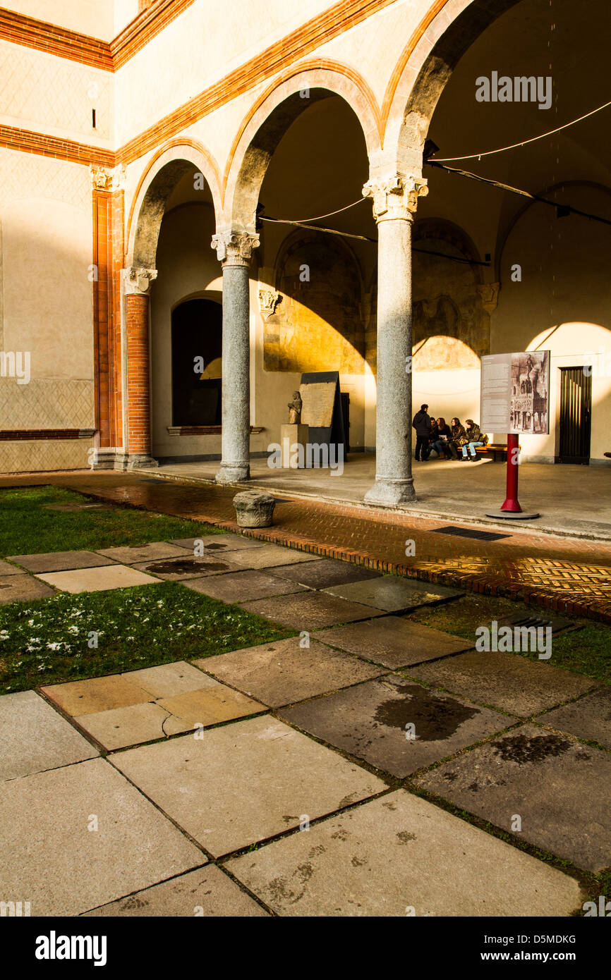 Interior of Sforza Castle (Castello Sforzesco Stock Photo - Alamy