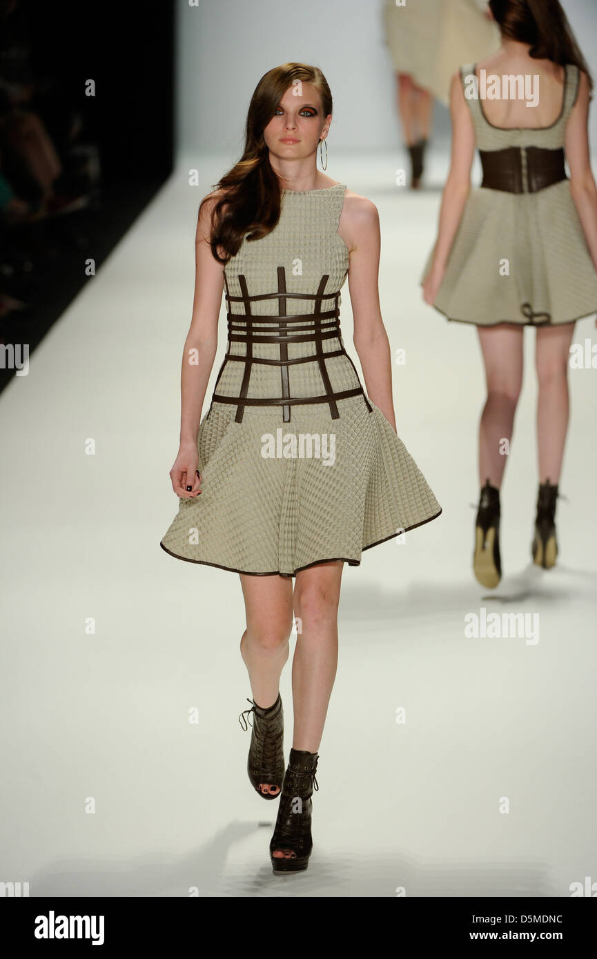 Model at Mercedes-Benz Fashion Week Berlin Spring/Summer 2012 - Dimitri ...