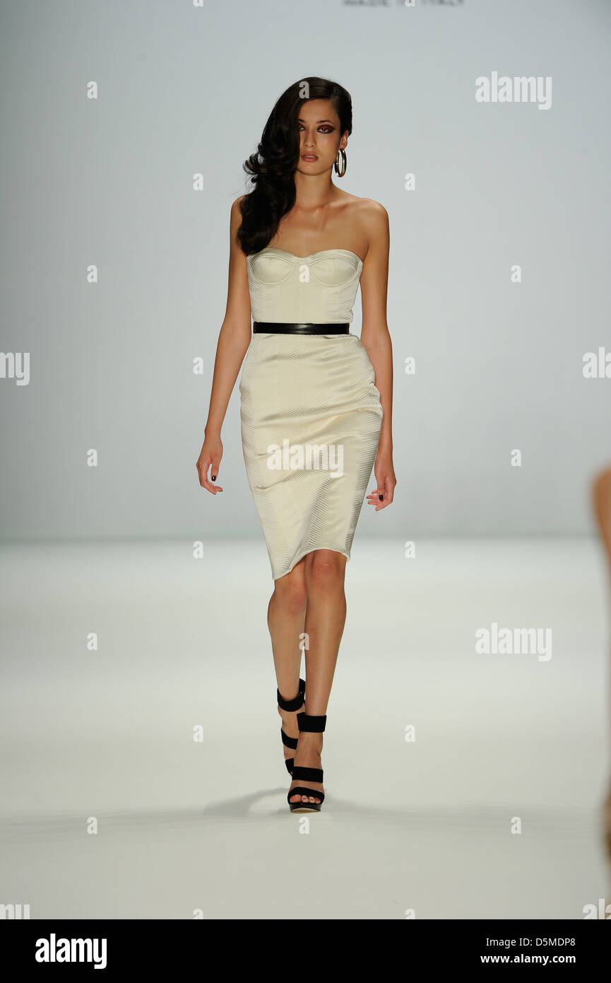 Model at Mercedes-Benz Fashion Week Berlin Spring/Summer 2012 - Dimitri ...