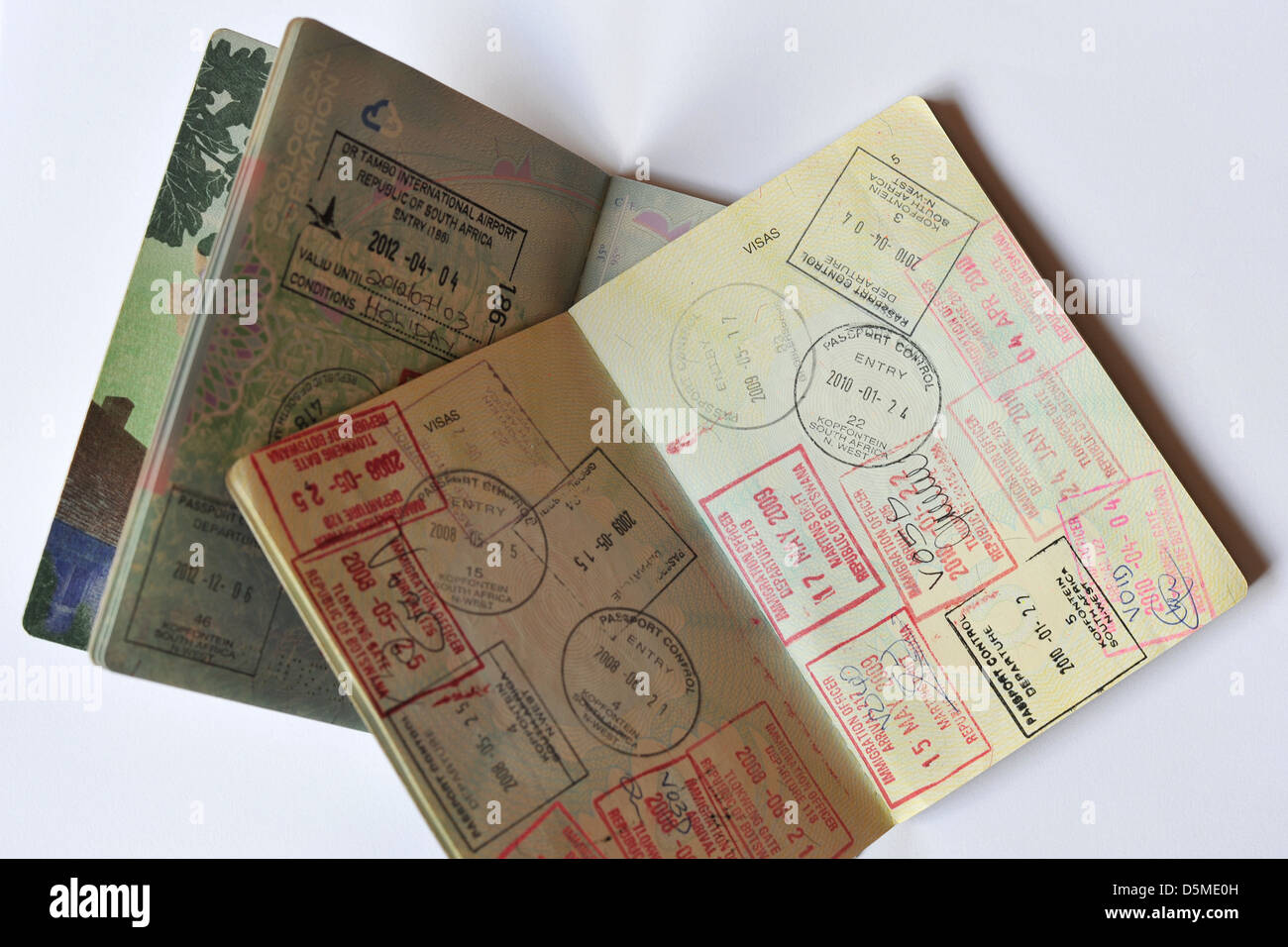 Two Passports with fully used Visa pages stamped full of Visas Stock ...