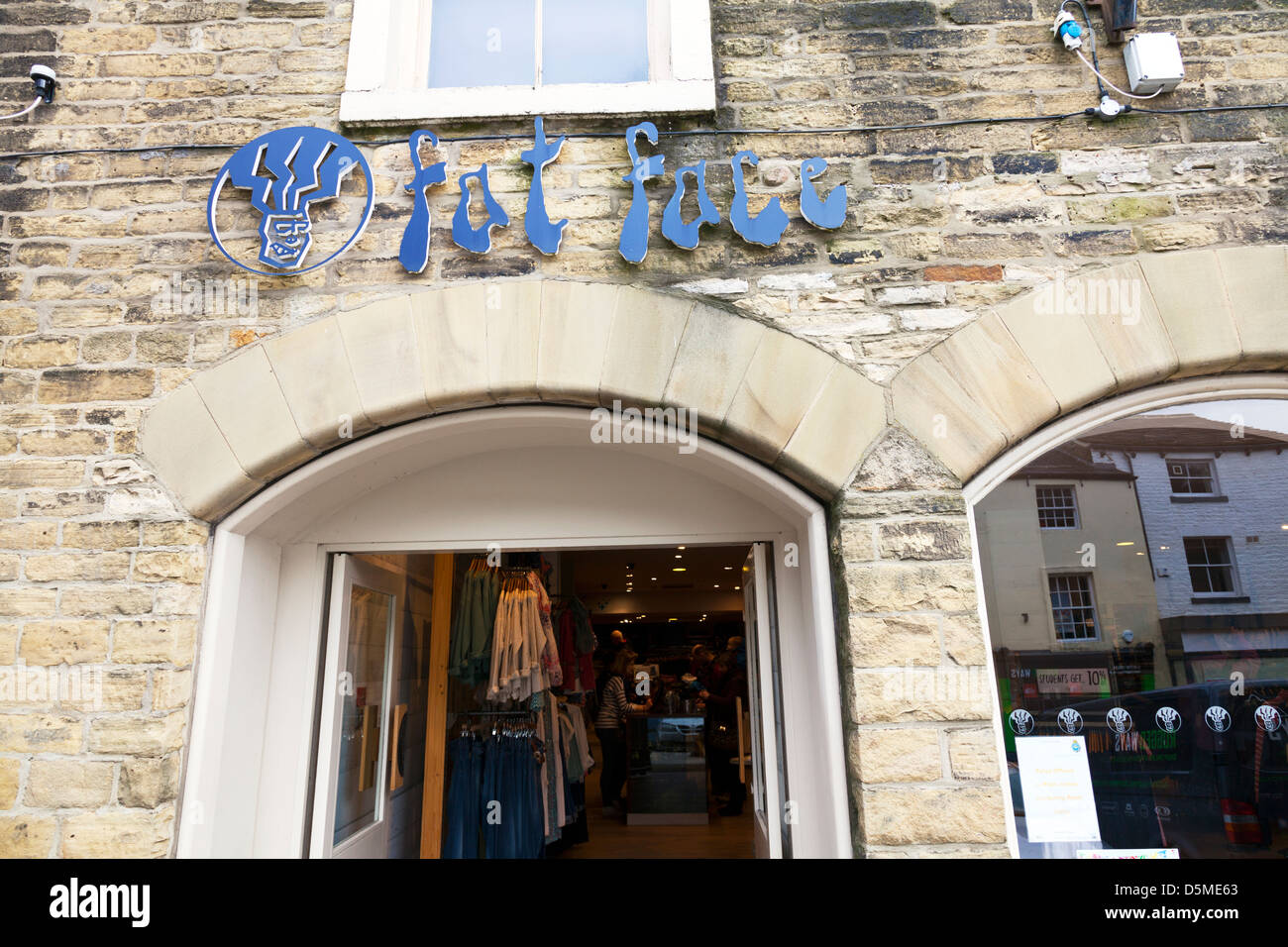 Fat Face shop front facade sign in Skipton Yorkshire Dales, UK, England ...