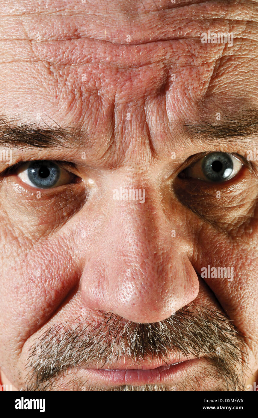 portrait of sad senior man with a mustache and beard Stock Photo - Alamy