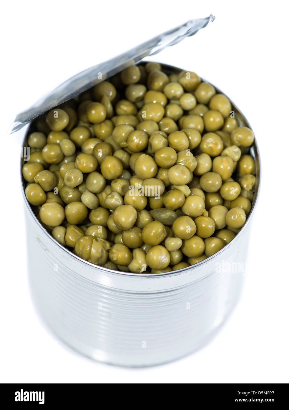 Canned green peas isolated Cut Out Stock Images & Pictures - Alamy