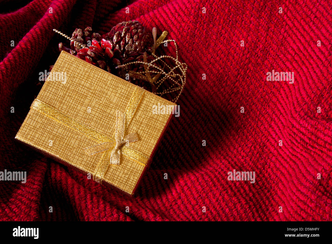 gift box with red background Stock Photo - Alamy