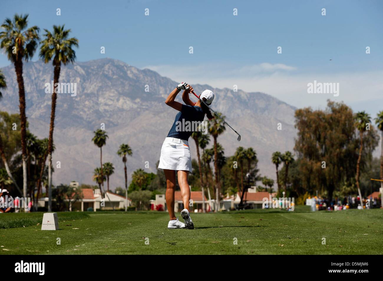 Rancho Mirage, California, USA. 4th April 2013. Michelle Wie hits a ...