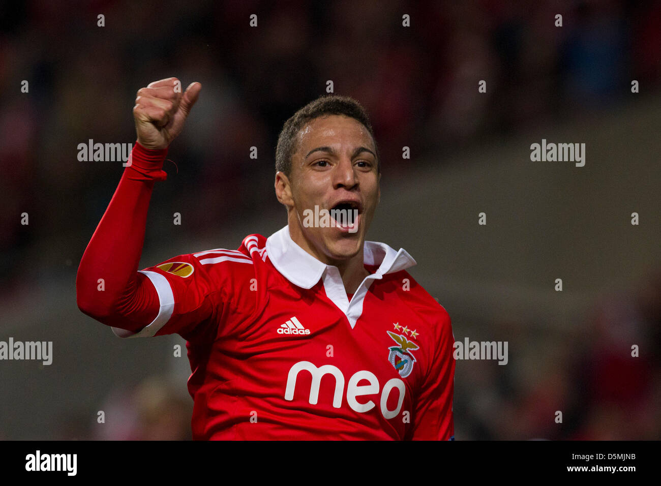 Lisbon, Portugal. 4th April 2013. Rodrigo SL Benfica forward ...