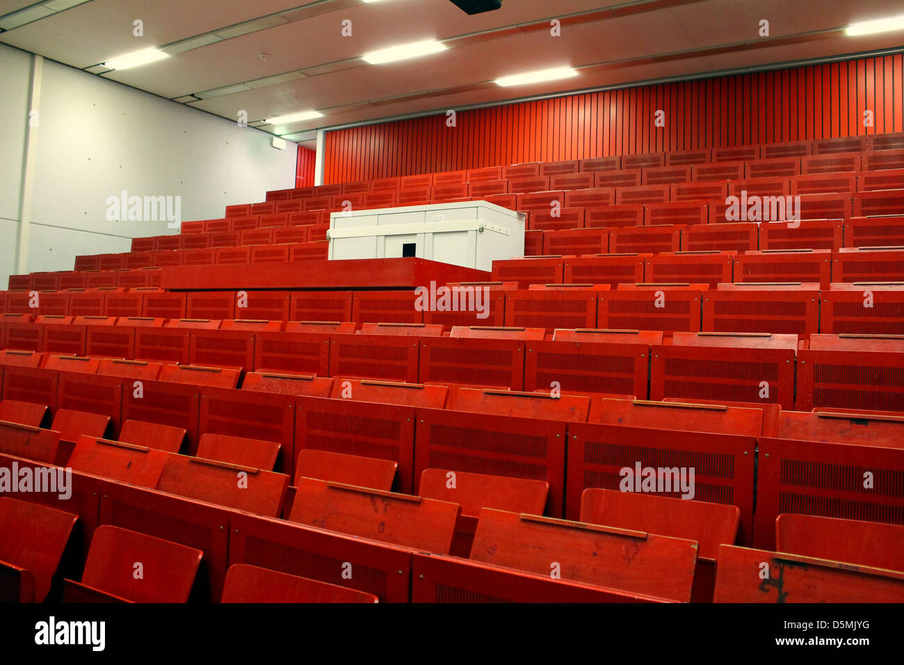 red lecture hall Stock Photo - Alamy
