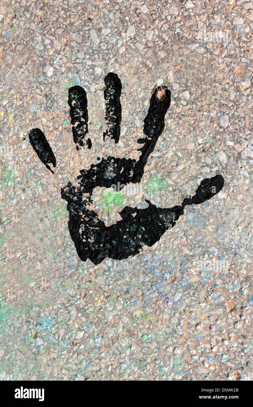 black hand print Stock Photo - Alamy
