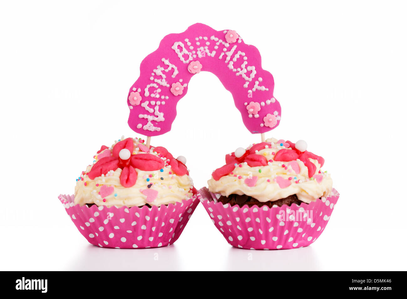 Two muffins for twins birthday Stock Photo - Alamy