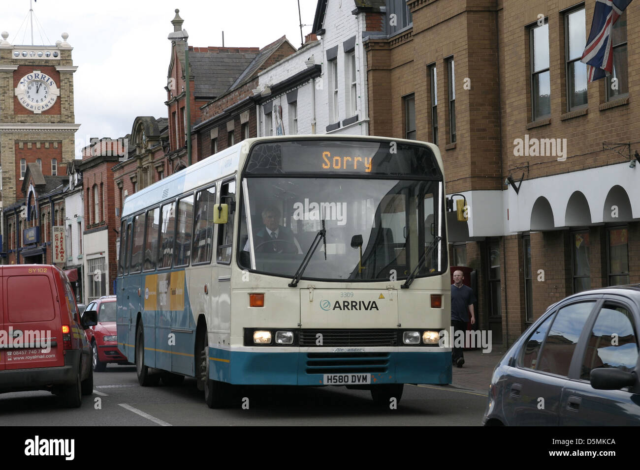 A bus with "Sorry" on its destination window Stock Photo - Alamy