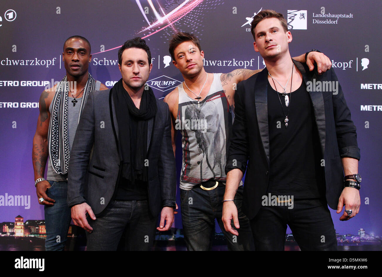 Blue at a press conference for the Eurovision Song Contest (Grand Prix ...