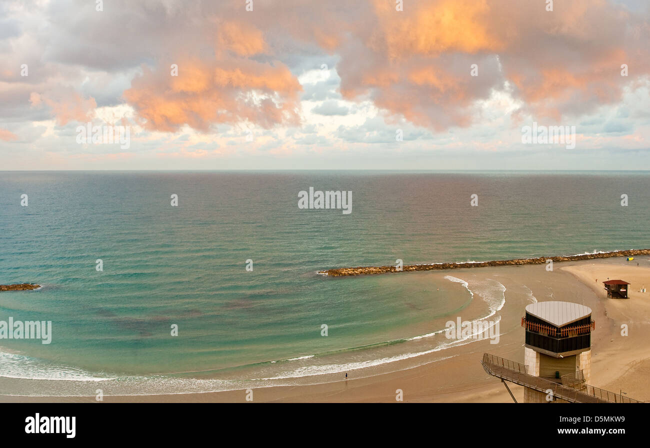 Sunrise on mediterranean sea, Israel, Natanya Stock Photo - Alamy