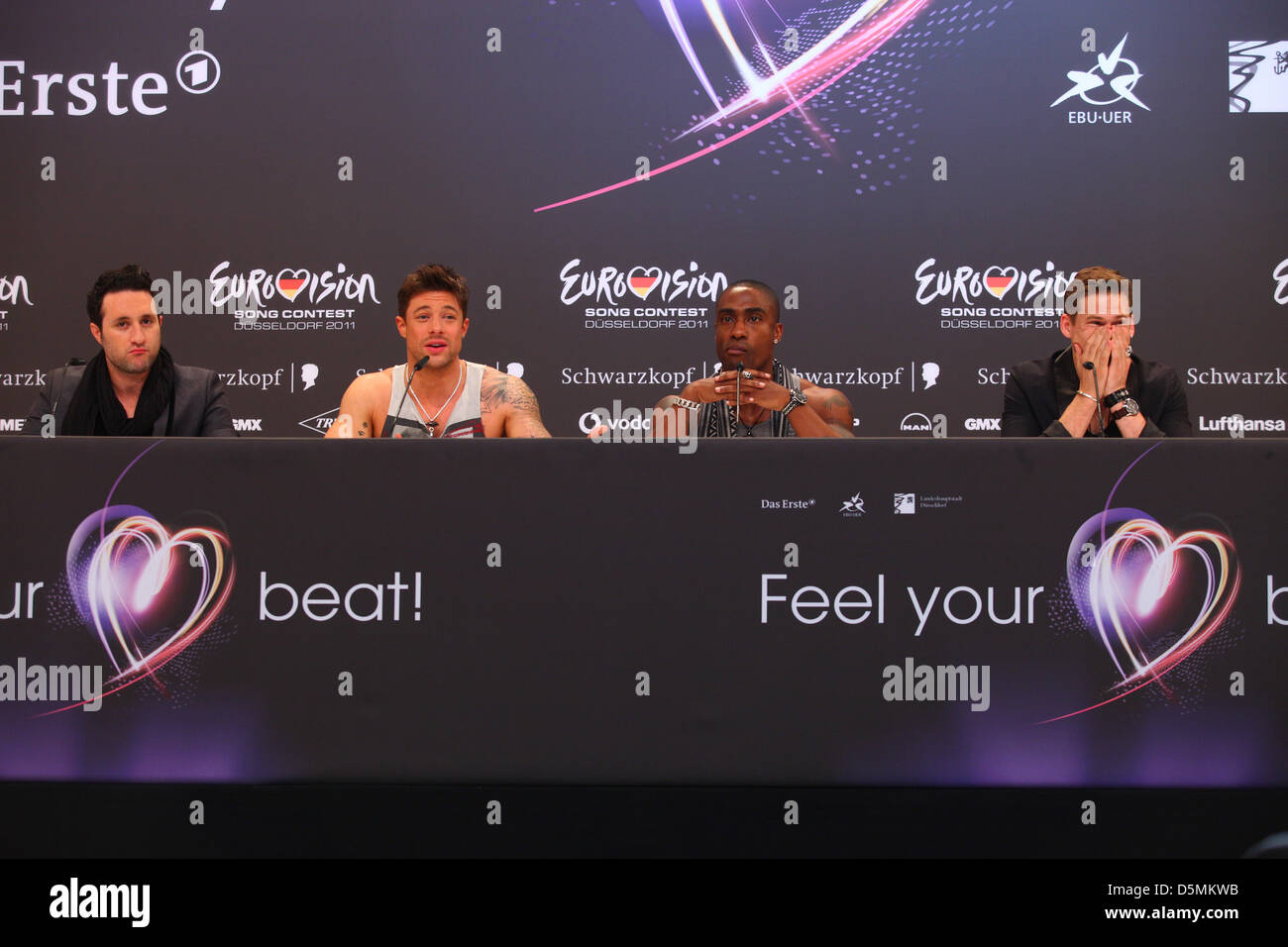 Blue at a press conference the Eurovision Song Contest (Grand Prix ...