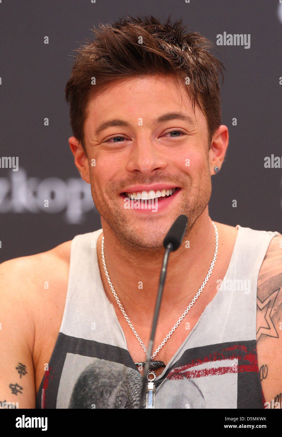 Blue at a press conference for the Eurovision Song Contest (Grand Prix ...