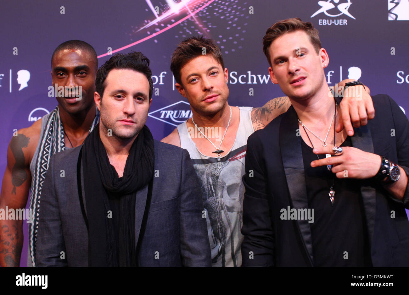 Blue at a press conference for the Eurovision Song Contest (Grand Prix ...