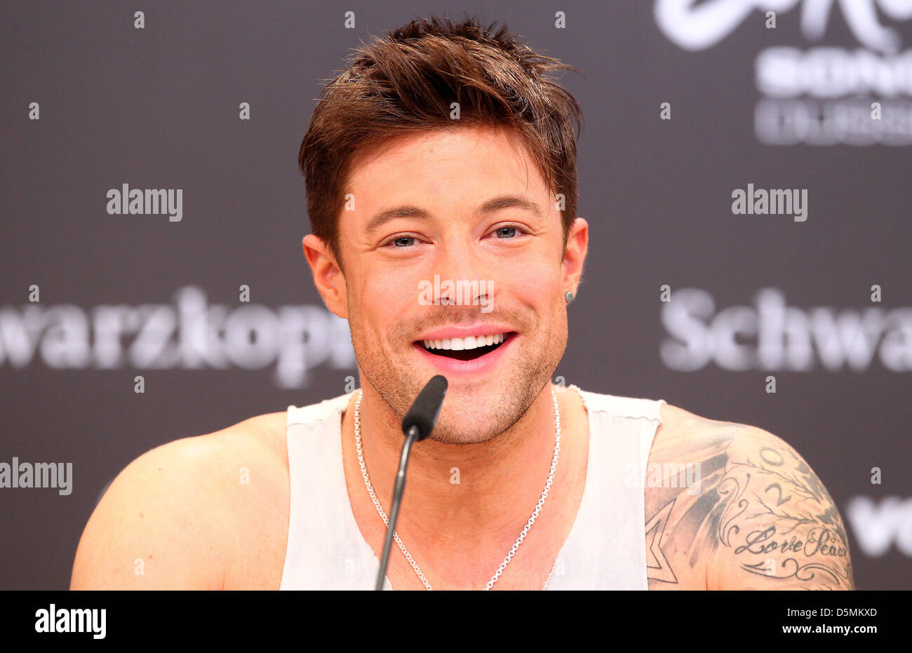 Blue at a press conference the Eurovision Song Contest (Grand Prix ...